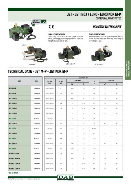 domestic water supply - DAB Pumps S.p.a.