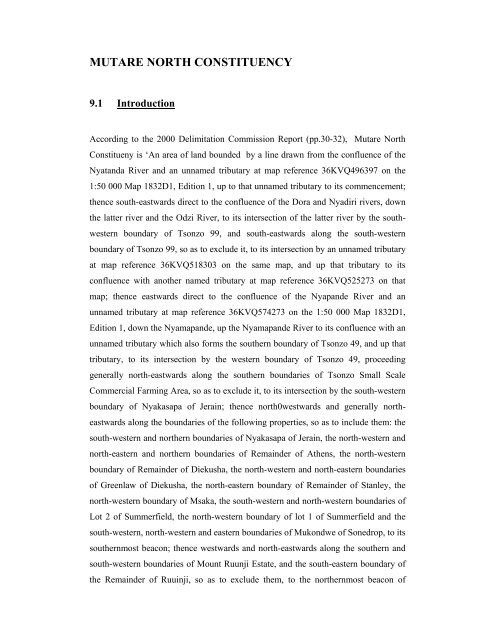 MUTARE NORTH CONSTITUENCY