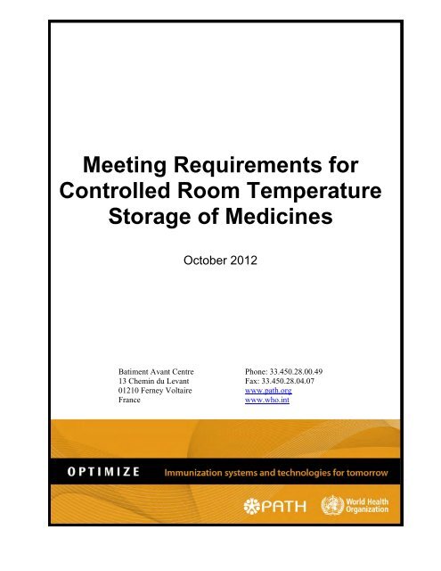 Controled room temperature - World Health Organization
