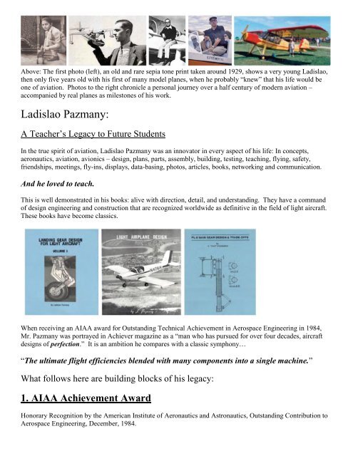 Ladislao Pazmany: - Pazmany Aircraft Corporation