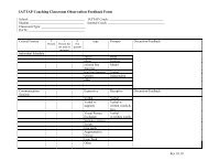Classroom Observation Form