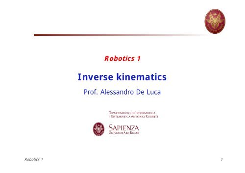 Robotics 1 Inverse kinematics