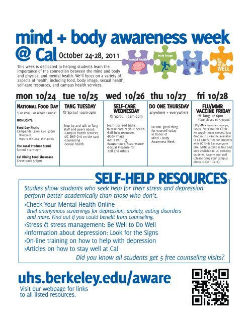 Mind + Body awareness week @ Cal - University Health Services