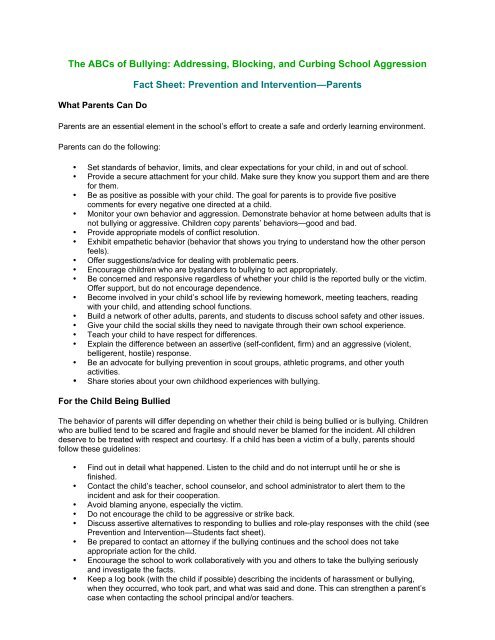 The ABCs of Bullying: Addressing, Blocking, and Curbing School ...