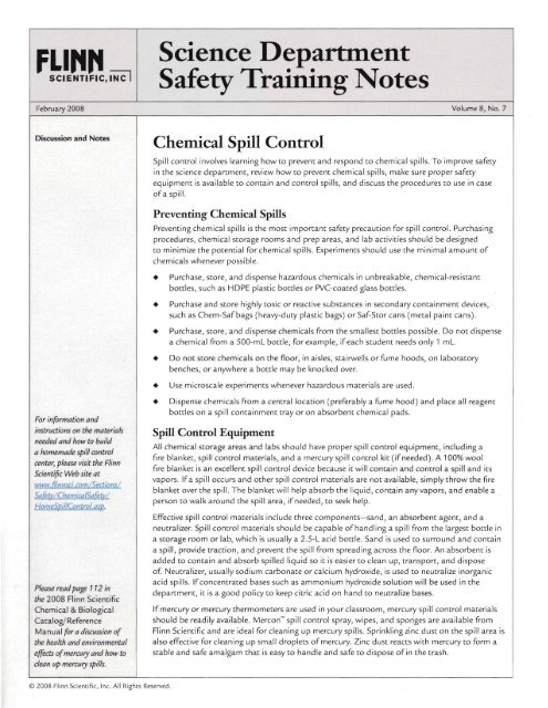 Chemical Spill Control