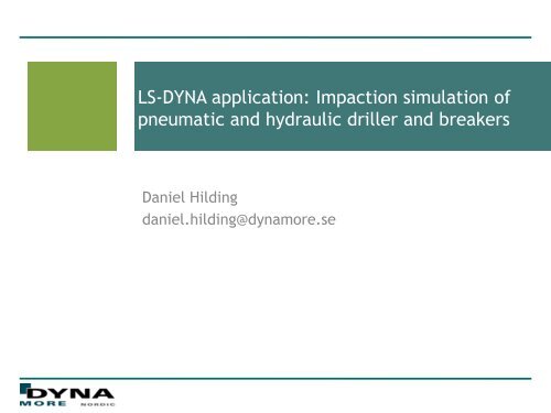 Drill impact analysis with LS-DYNA