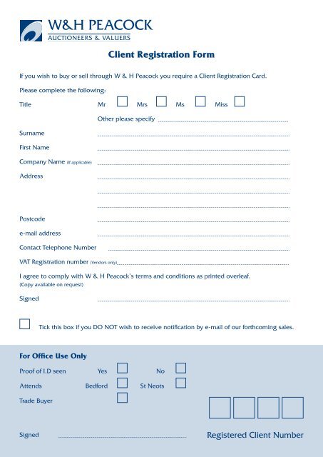 Client Registration Form