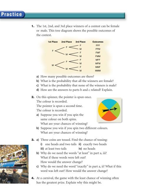 422 1. The 1st, 2nd, and 3rd place winners of a contest can be ...