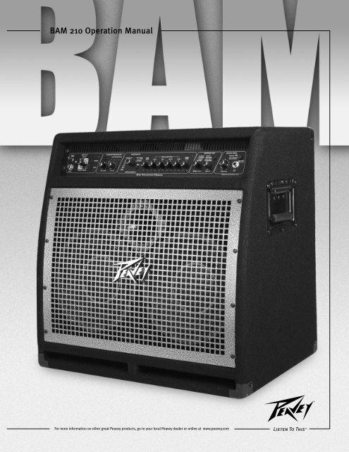 BAM 210 Operation Manual - Peavey.com