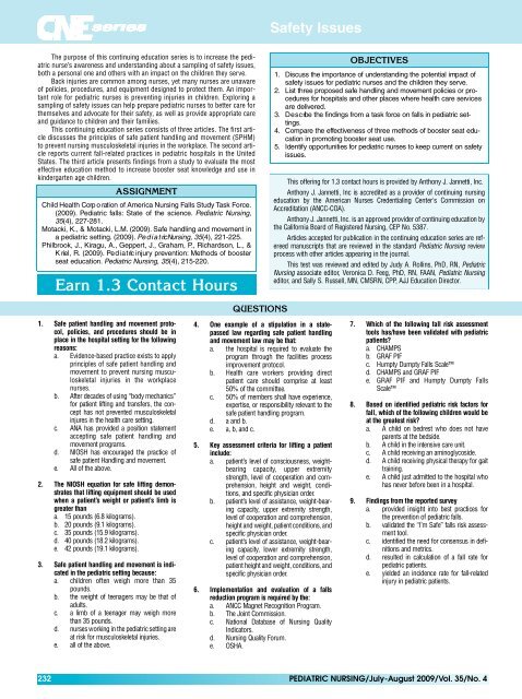 Pediatric Nursing Safety Issues