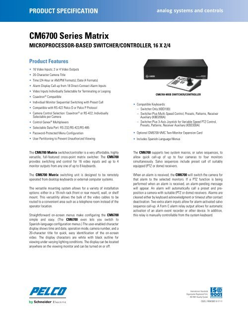 Pelco CM6700 Series Matrix