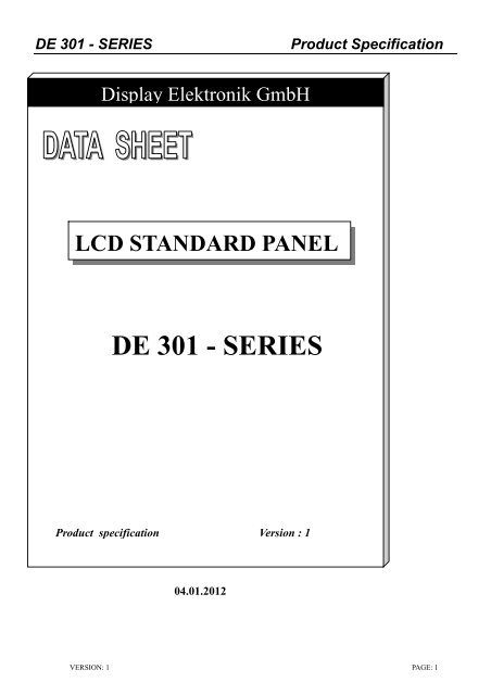 DE 301-SERIES (Ver.1) - Display Elektronik Gmbh