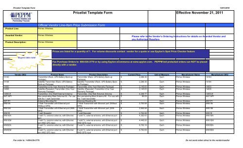 Current Price List (PDF) - Peppm