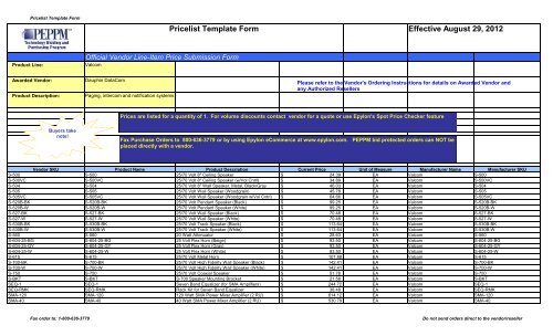 Current Price List (PDF) - Peppm