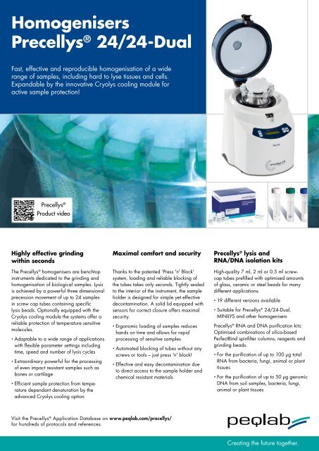 Brochure Precellys Homogeniser - Peqlab