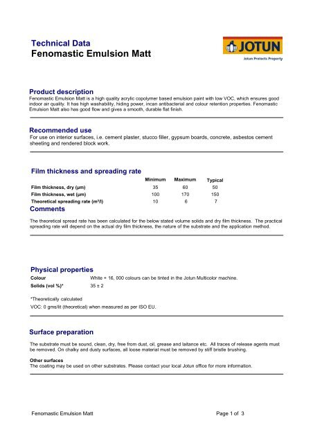 Fenomastic Emulsion Matt - Peratikos