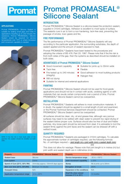 Promat PROMASEALÂ® Silicone Sealant