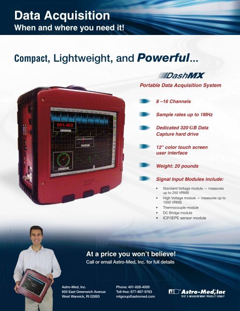 DashMX Portable Data Acquisition System - Perel