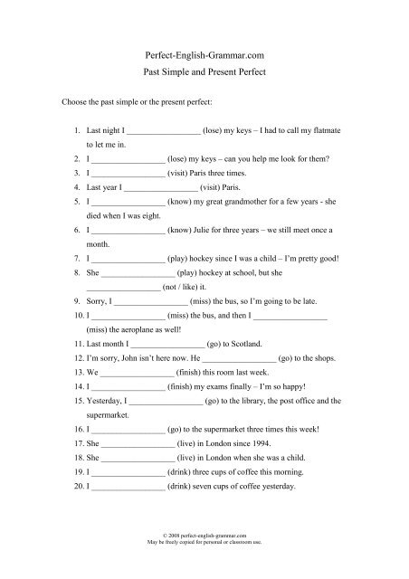 Present Perfect or Past Simple - Perfect English Grammar