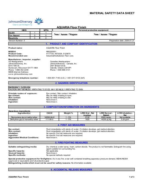 Aquaria floor finish - Performance Environmental Services
