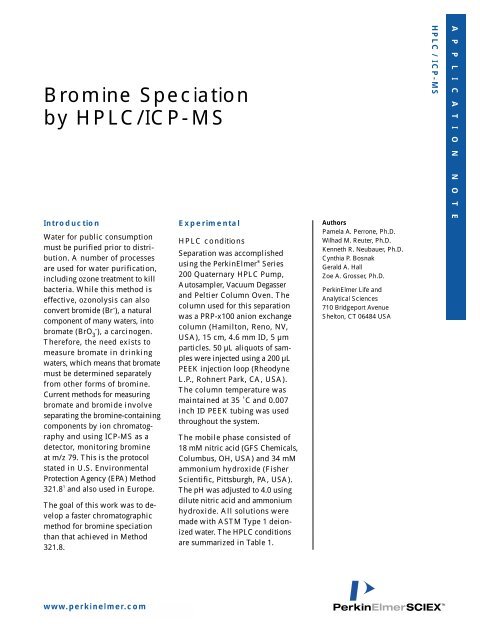 Bromine Speciation by HPLC/ICP-MS