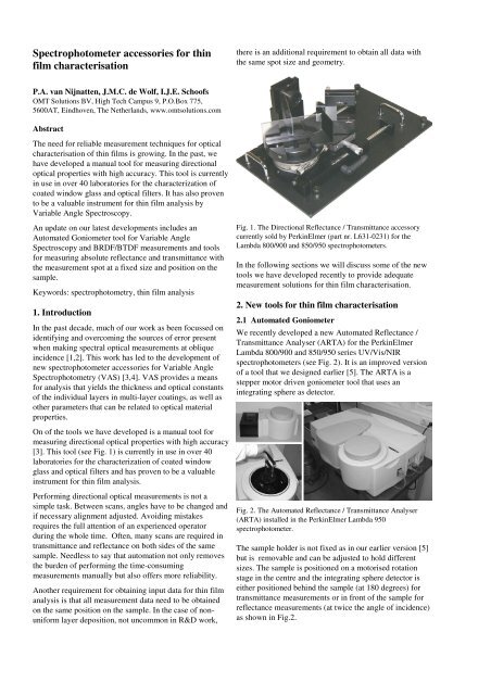 Spectrophotometer accessories for thin - PerkinElmer