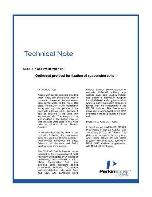 DELFIA Cell Proliferation with Suspension Cells - PerkinElmer