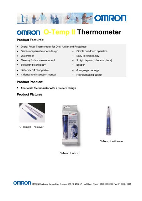 O-Temp Thermometer O-Temp II Thermometer