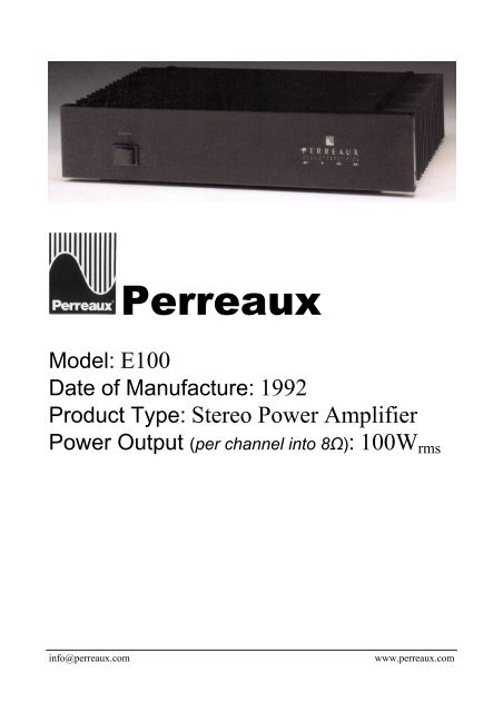 E100 - 100W Power Amplifier