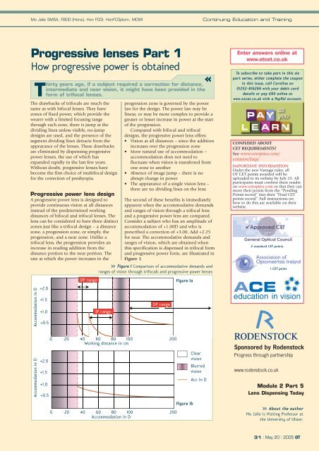 Progressive lenses Part 1 How progressive power is obtained