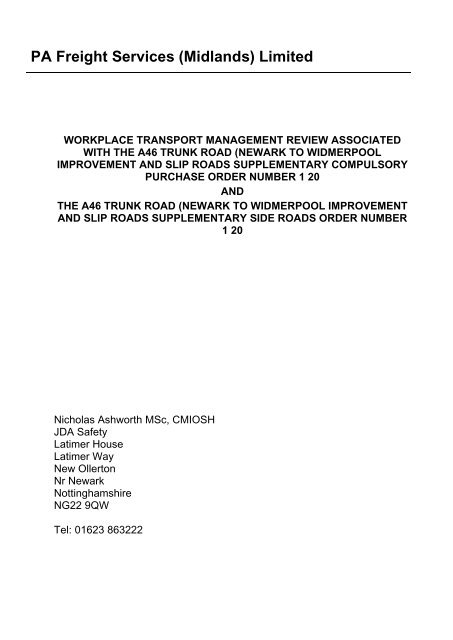 Appendix 9 – PAF – Traffic Management Report Rev 1