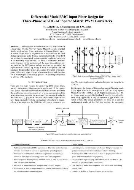 Differential Mode EMC Input Filter Design for Three - Power ... Differential Mode EMC Input Filter Design for Three - Power ...