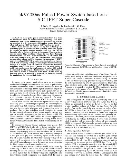 5kV/200ns Pulsed Power Switch based on a SiC-JFET Super Cascode