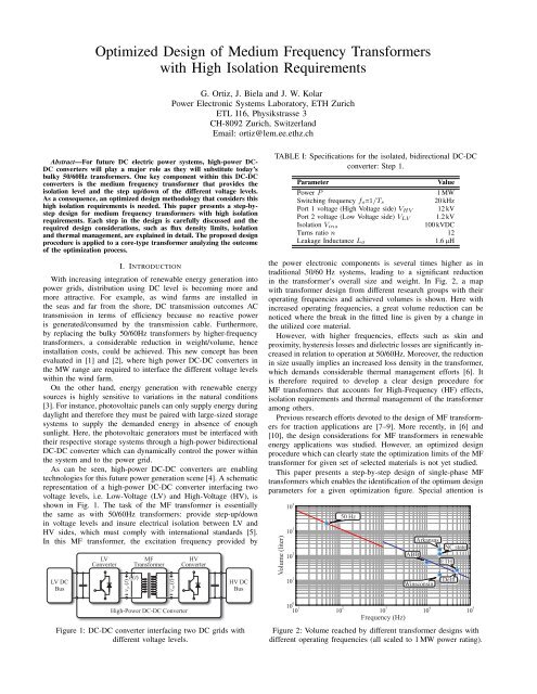 Optimized Design of Medium Frequency Transformers with High ...