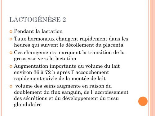 LACTOGÉNÈSE 2 Pendant
