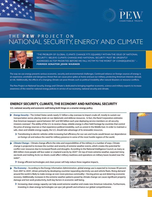 The Pew Project on National Security, Energy and Climate