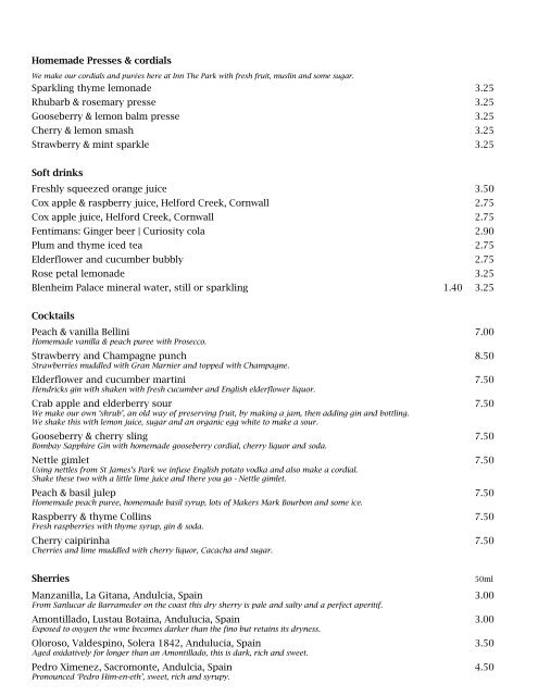 to download our drinks menu - Peyton and Byrne