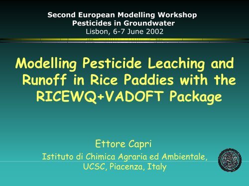 A Model Package For Simulating Pesticide Leaching From Pfmodels