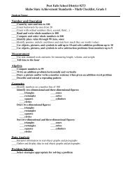 Second Grade Math Checklist