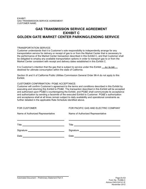 EXHIBIT: GAS TRANSMISSION