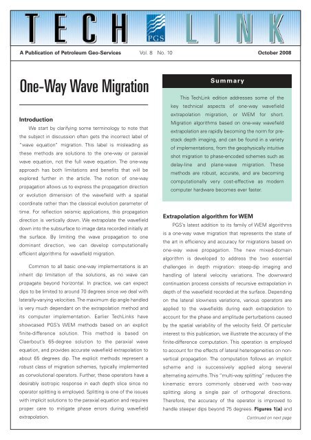 One-Way Wave Migration - PGS