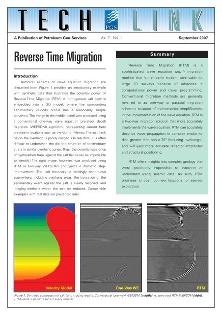 Reverse Time Migration - PGS
