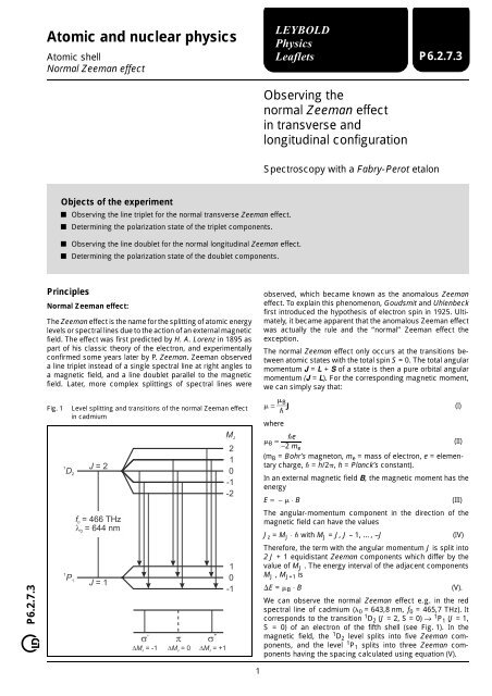 Atomic and nuclear physics