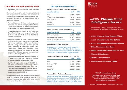 WiCON | Pharma China Intelligence Service