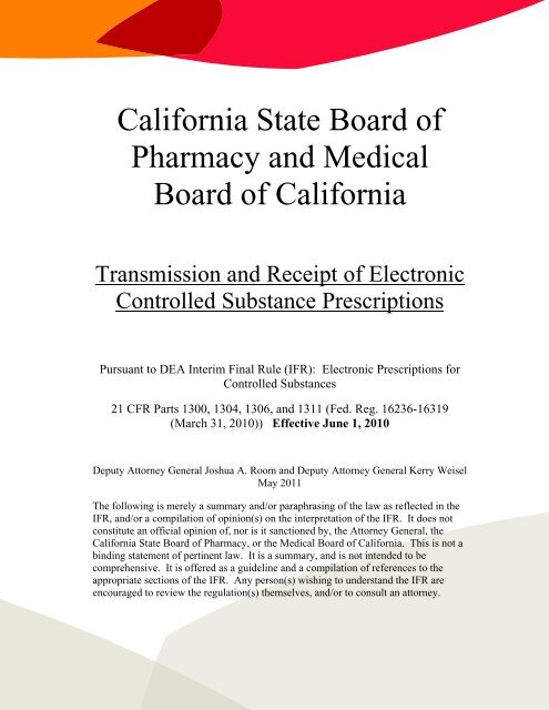 E-Prescribing of Controlled Substances - Board of Pharmacy