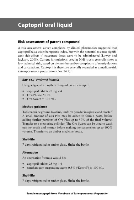 Captopril oral liquid - Pharmaceutical Press