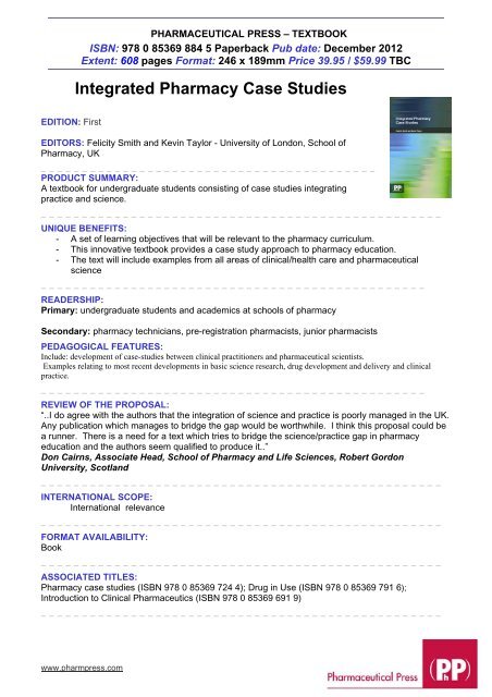 Integrated Pharmacy Case Studies - Pharmaceutical Press