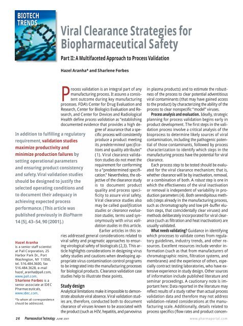 Viral Clearance Strategies for Biopharmaceutical Safety