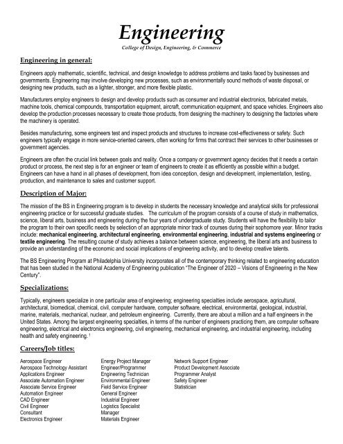 Engineering - Philadelphia University