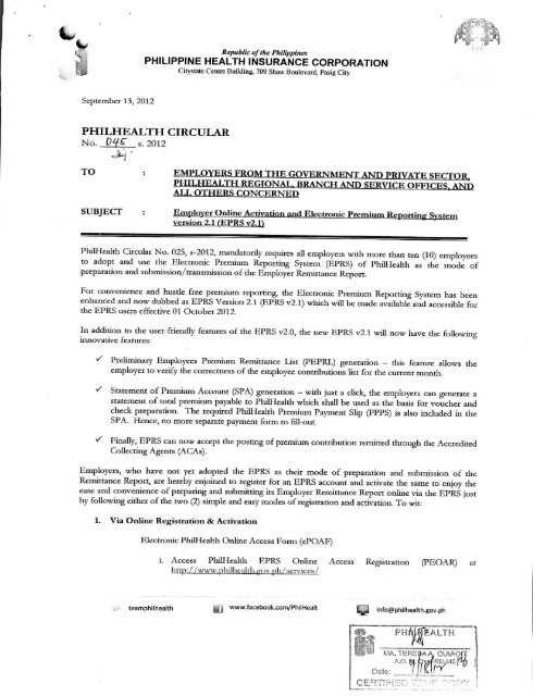EPRS v2.1 - Philippine Health Insurance Corporation